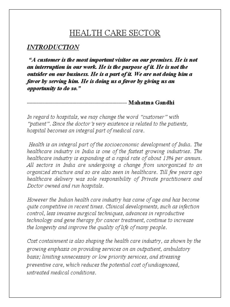 Overview of India's Healthcare Sector | PDF | Health Care | Hospital