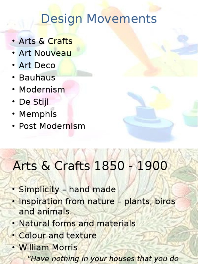 Design Movements - GCSE Product Design | PDF | Arts And Crafts Movement ...