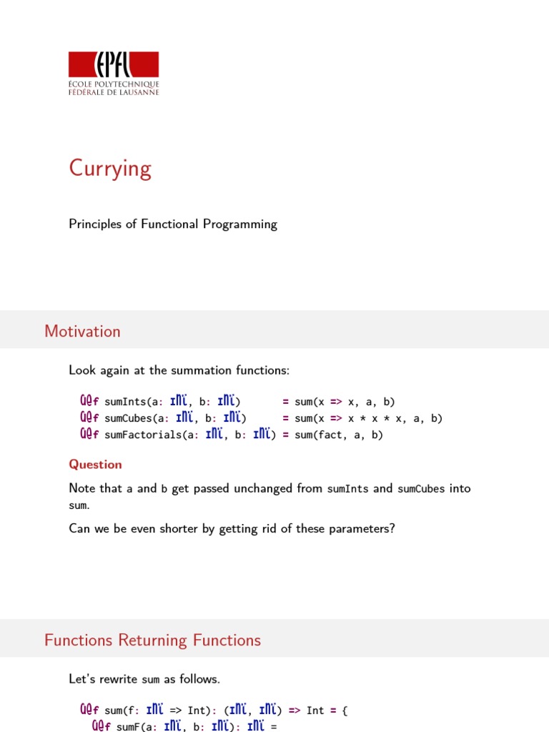 Scala Currying | PDF | Parameter (Computer Programming) | Theoretical Computer Science