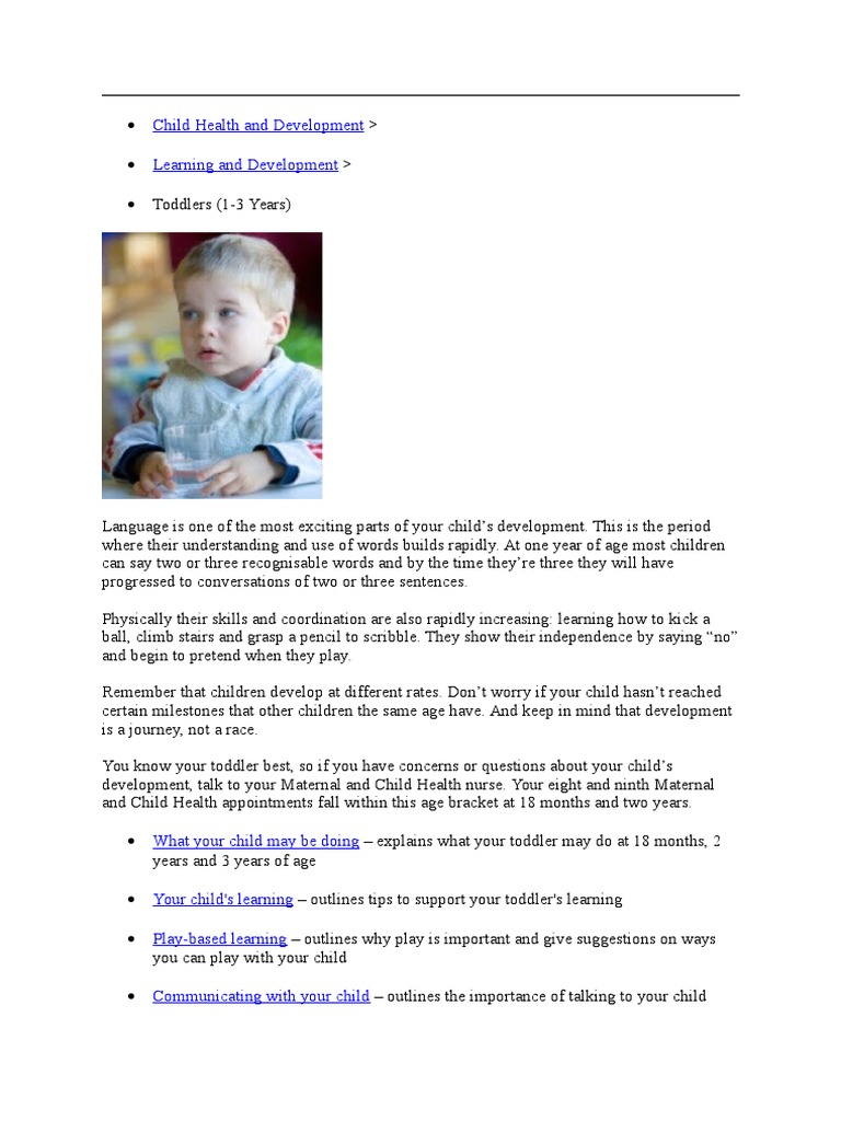 Child Health and Development - Docxtoddler | PDF | Toddler | Temperament