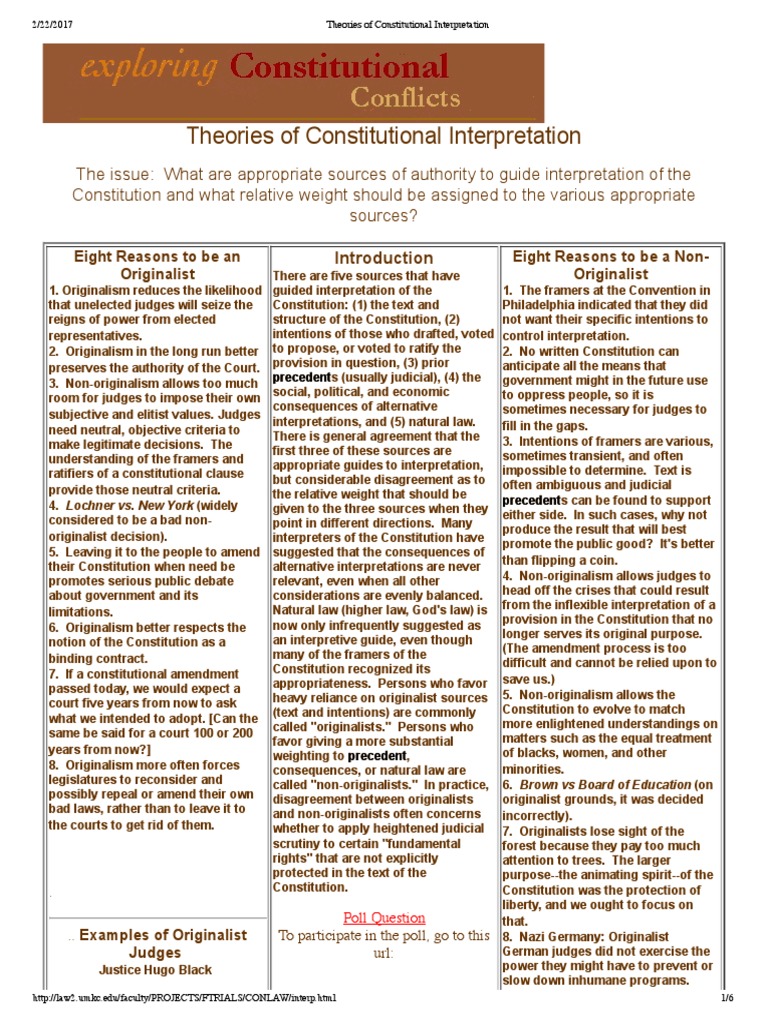 Constitutional Interpretation Theories | PDF | Precedent | Constitution