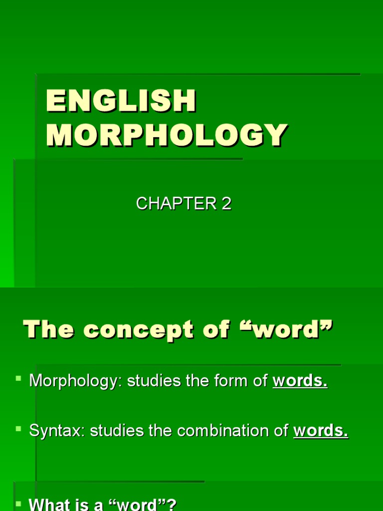 English Morphology PDF | PDF | Morphology (Linguistics) | Lexicon