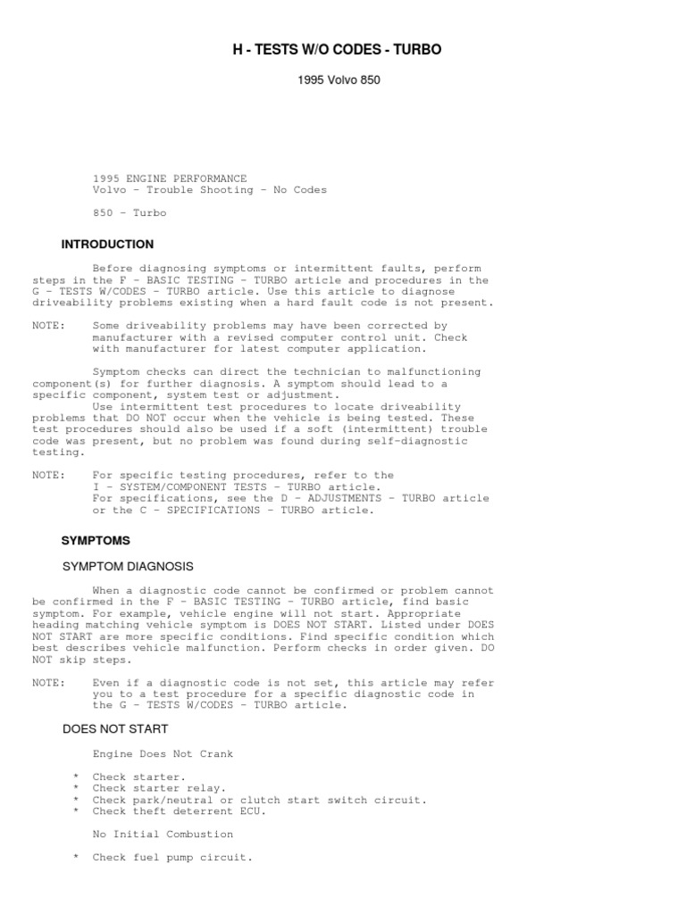 Tests Without Codes Turbo PDF | PDF | Ignition System | Distributor