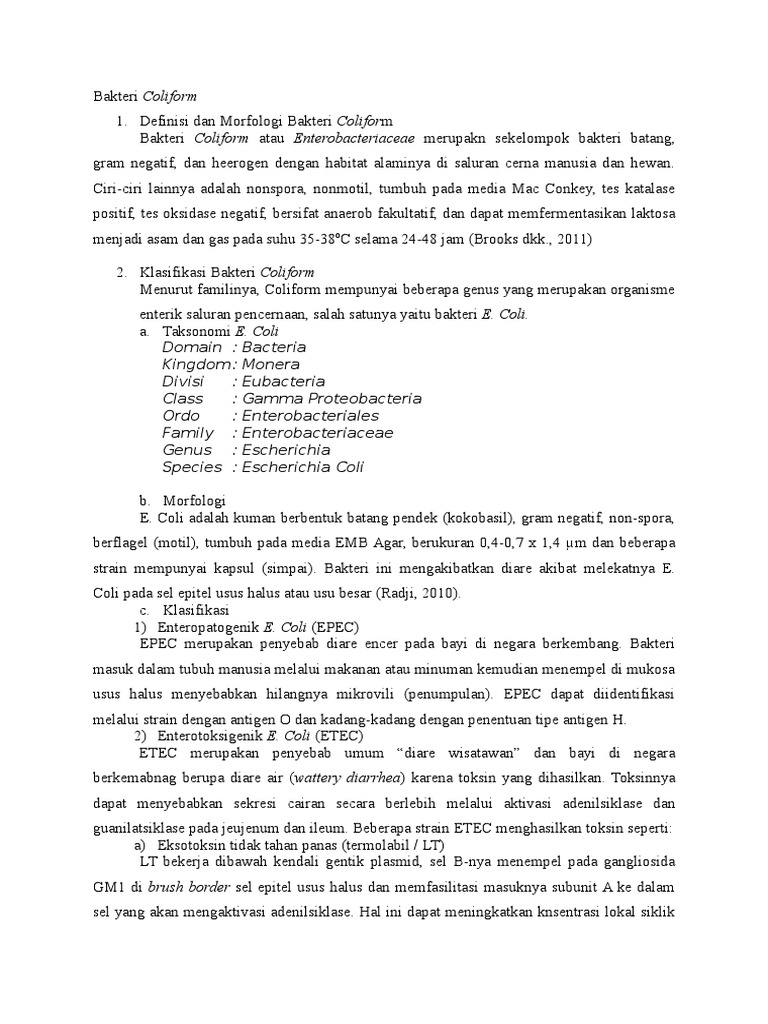 Bakteri Coliform | PDF