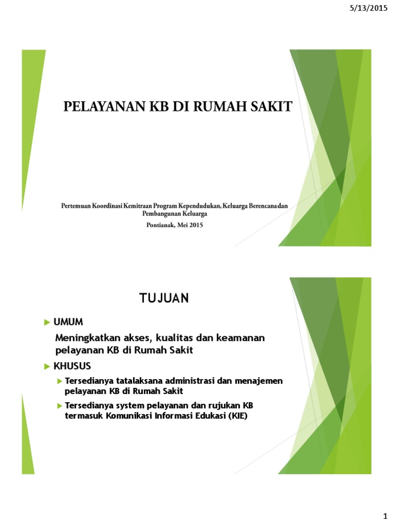 Pelayanan KB Terintegrasi di Rumah Sakit | PDF