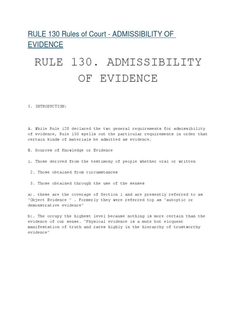 RULE 130 Rules of Court | PDF | Dna Profiling | Witness