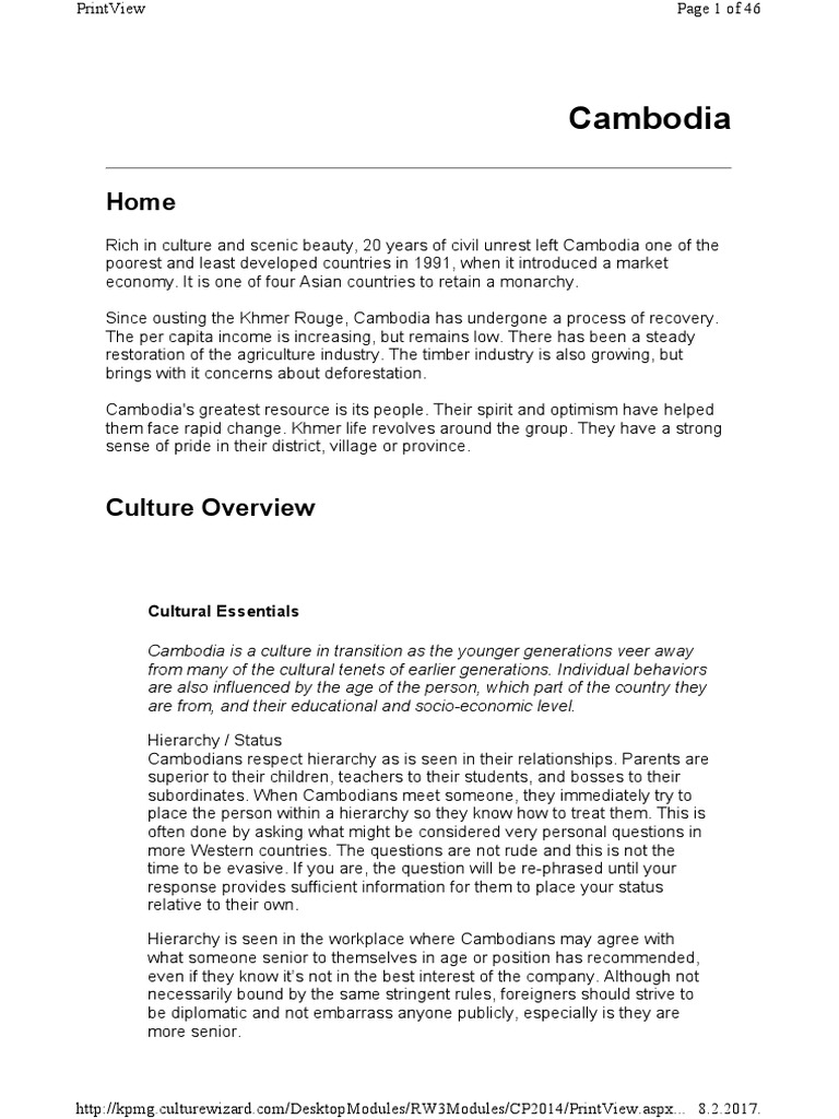 Cambodia: Cultural Essentials | PDF | Cambodia | Mekong