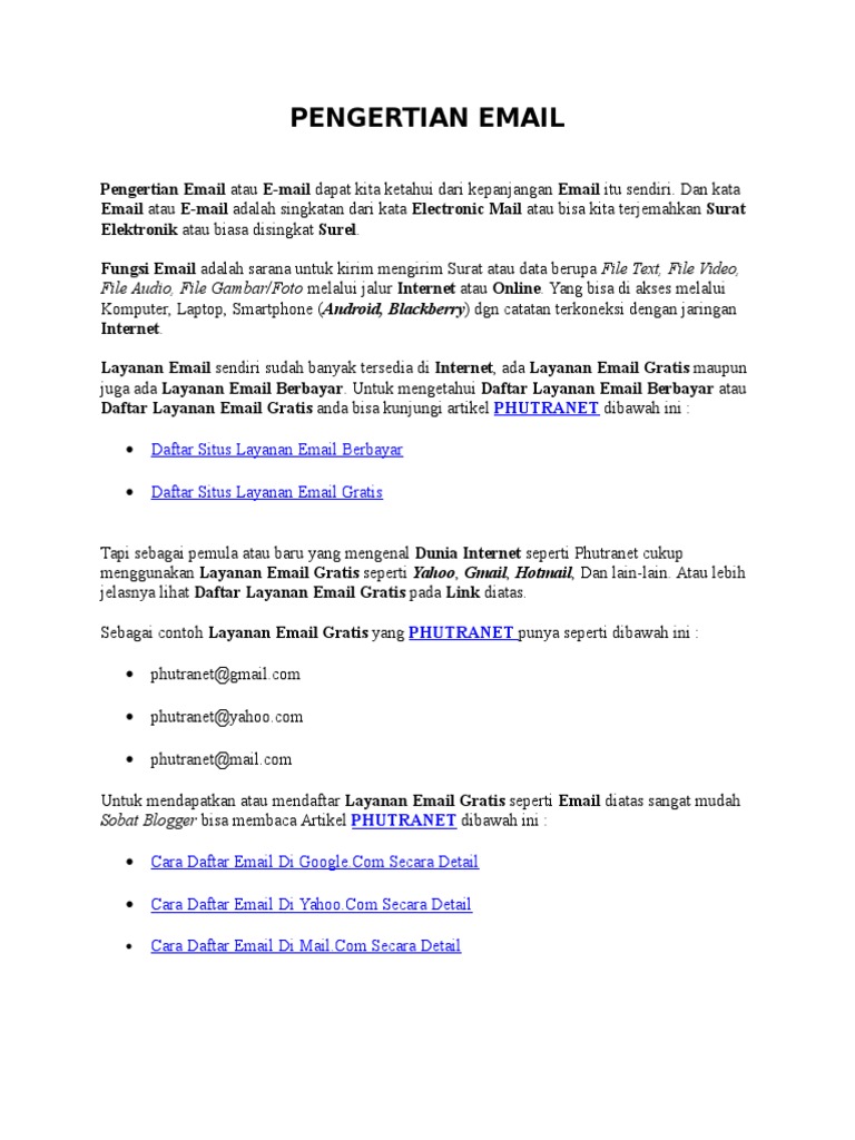 Pengertian Email | PDF