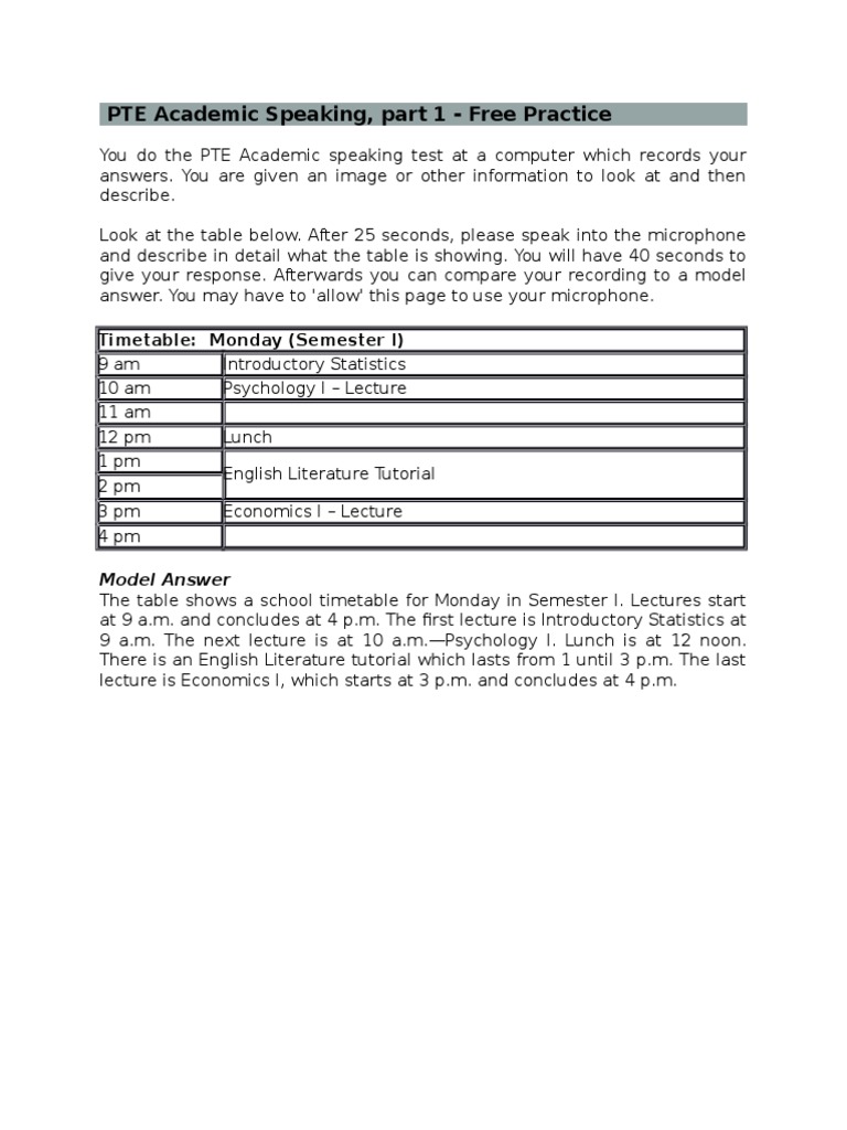 PTE Academic Speaking