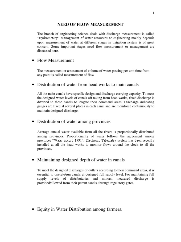 Flow Measurements Notes | PDF | Water Resources | Irrigation