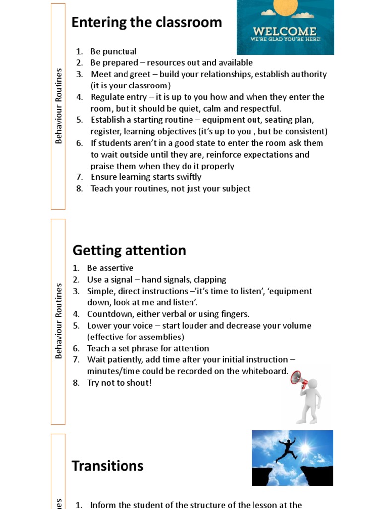 Behavior Routines | PDF | Classroom | Attention