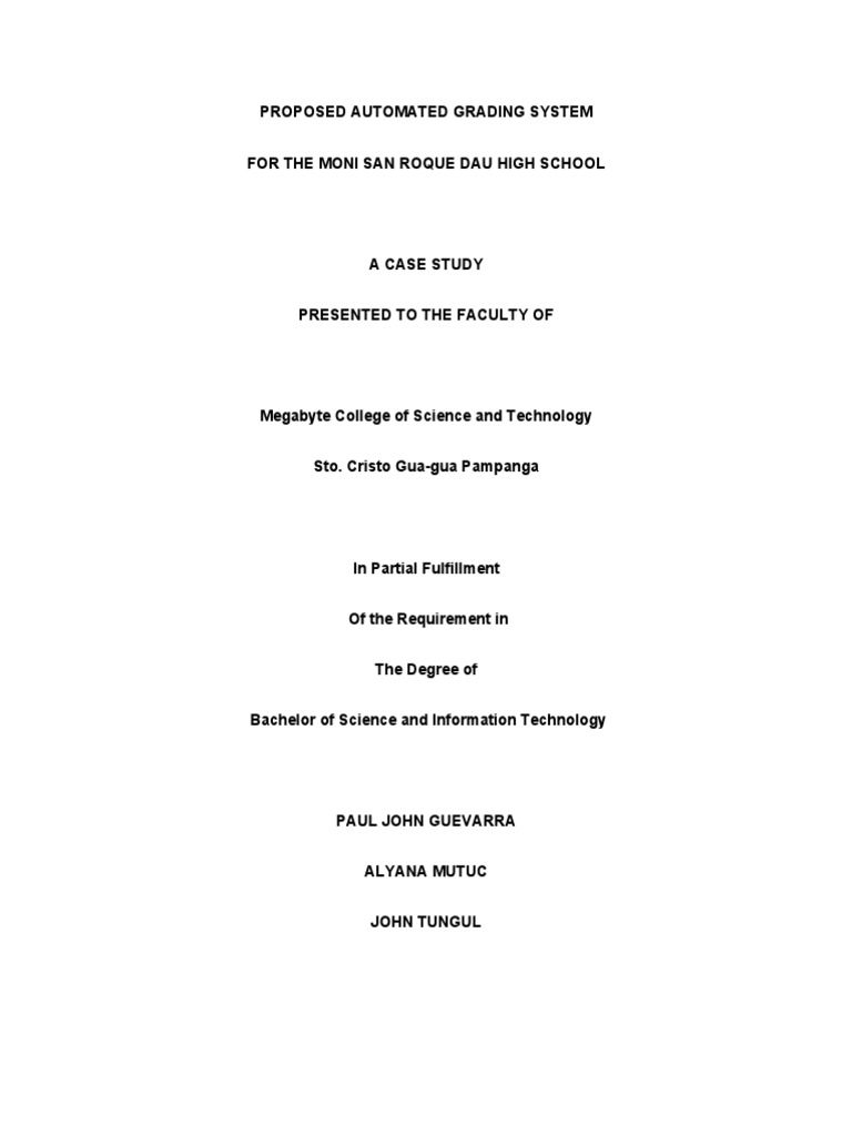 Automated Grading System Proposal | PDF | Schools | Students