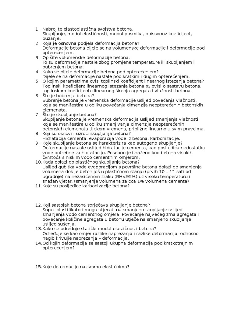 Deformacije Betona | PDF