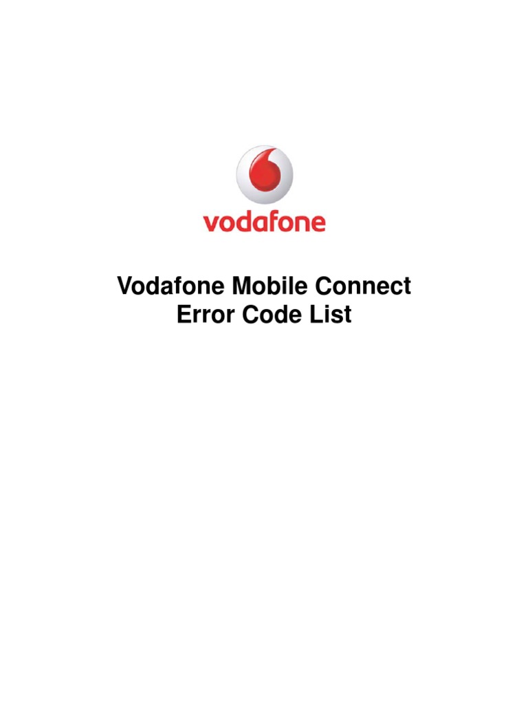VMC Error Code List v2 | PDF | Subscriber Identity Module | Computing