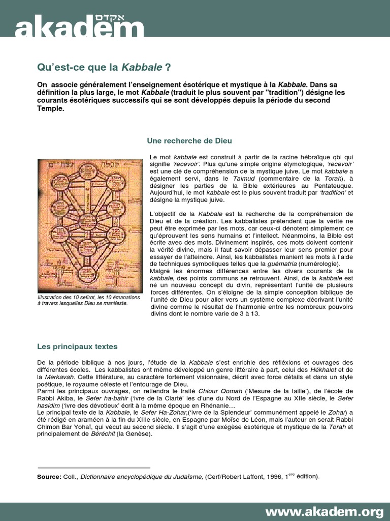 Découverte de la Kabbale Mystique | PDF | Kabbale | Les juifs et le ...