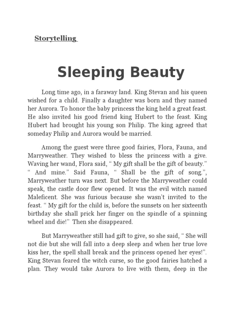 Sleeping Beauty: Storytelling | PDF
