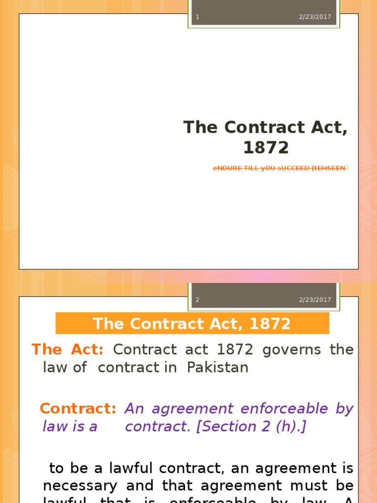 Contract Act 1872 , Pakistan. An applicable law in Pakistan | Void (Law ...
