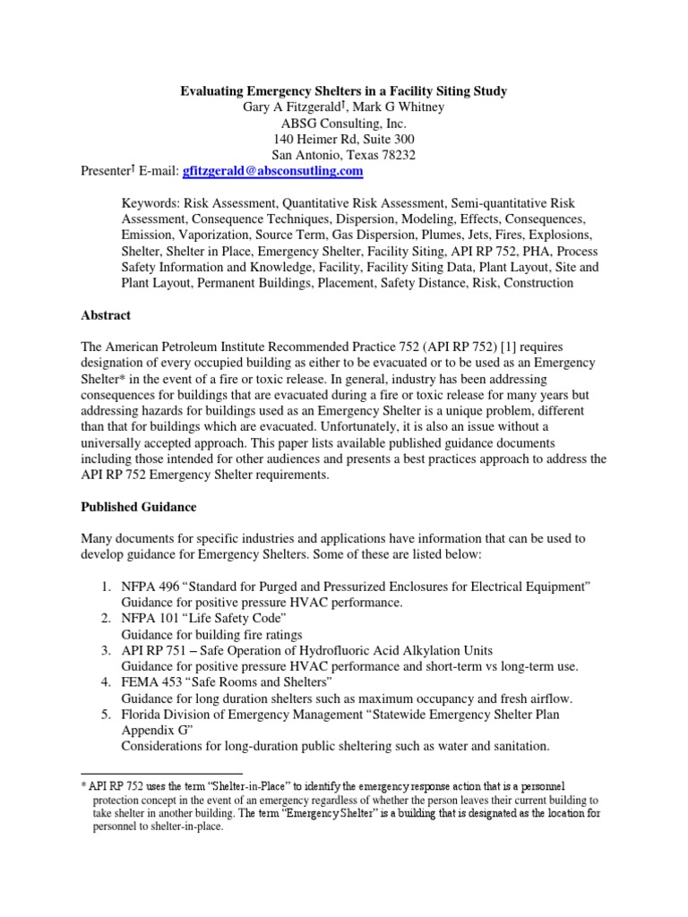 Evaluating Emergency Shelters in A Facility Siting Study - Transcript ...