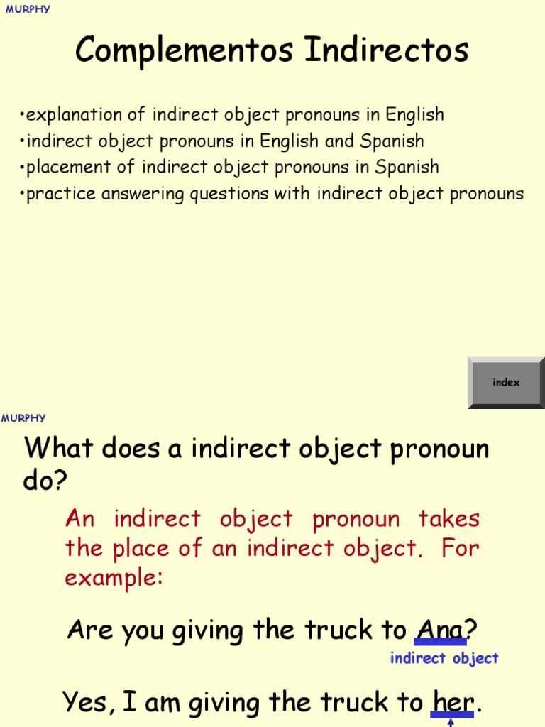 Indirect Object Pro | PDF | Grammatical Conjugation | Verb