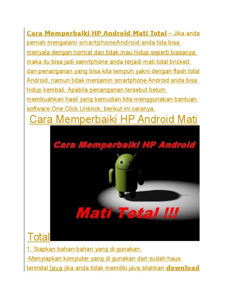Perbaiki Android Mati Total | PDF
