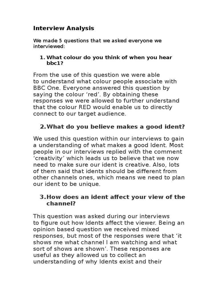 Interview Analysis | PDF