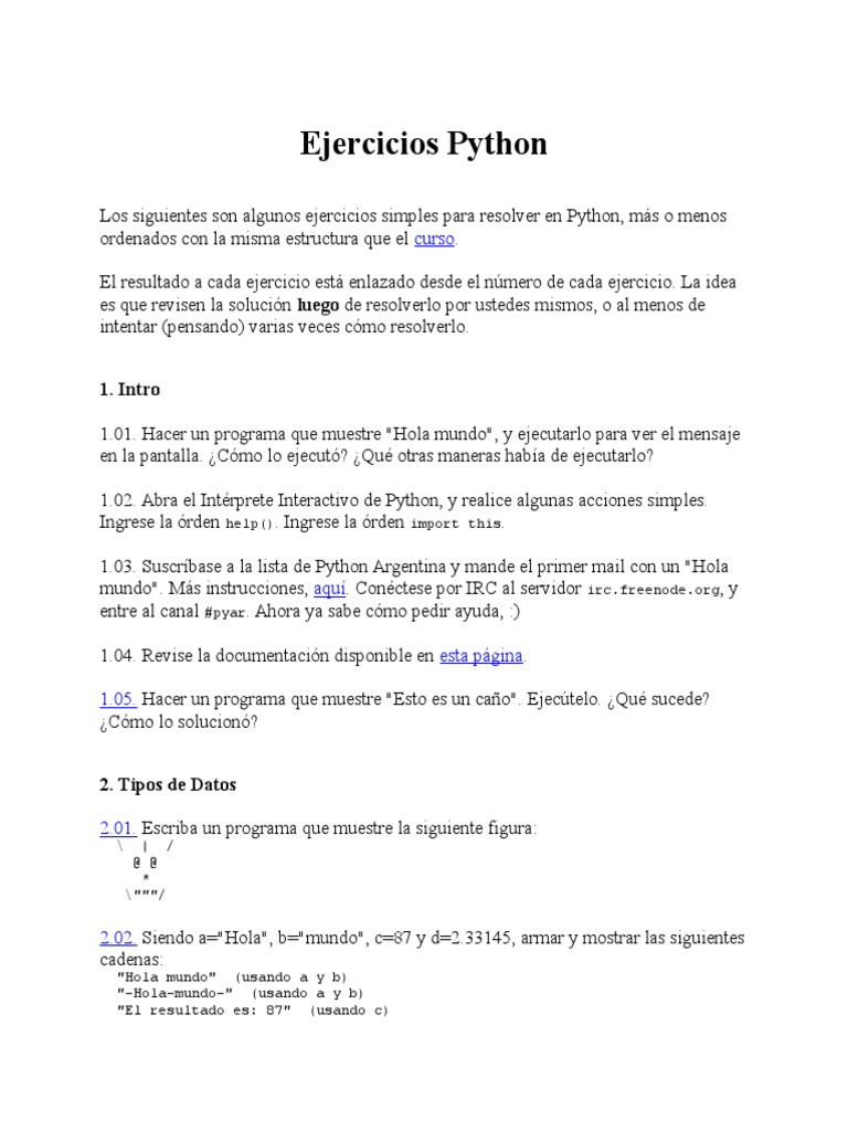 Ejercicios Python | PDF | Función (Matemáticas) | Decimal