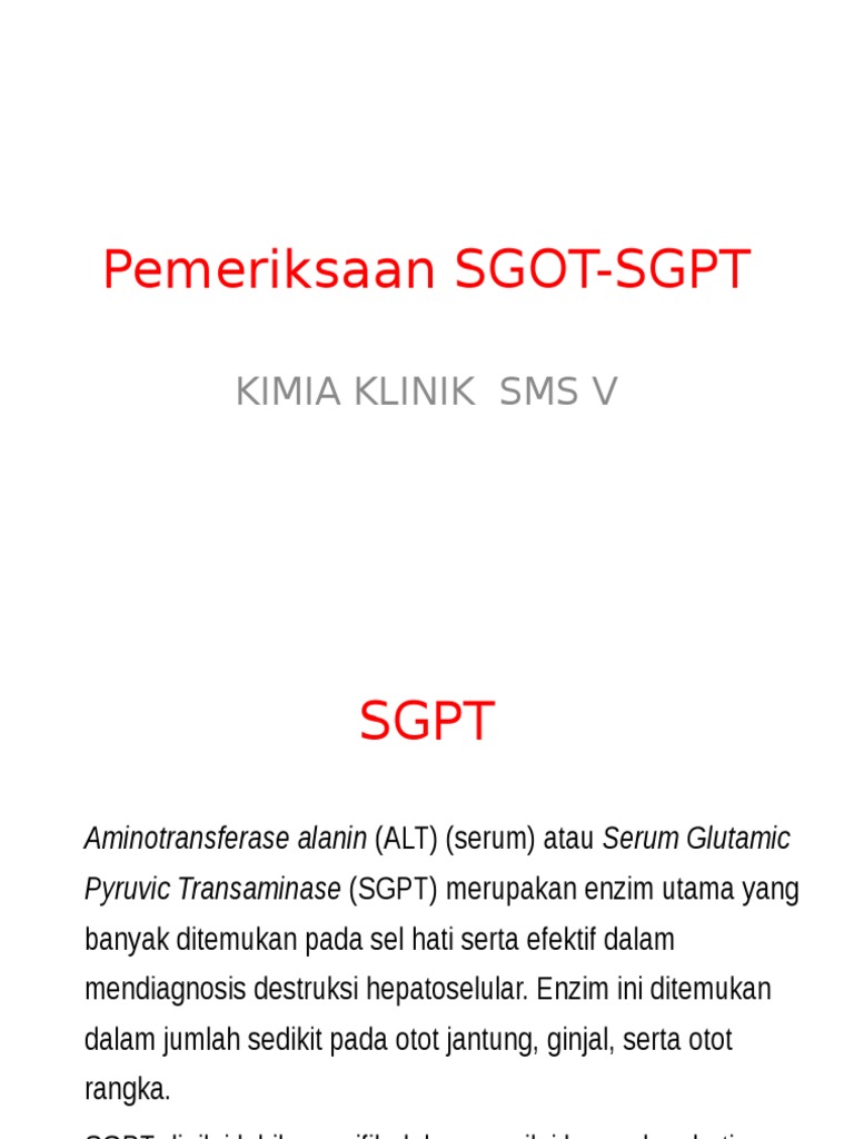 Pemeriksaan SGOT SGPT | PDF