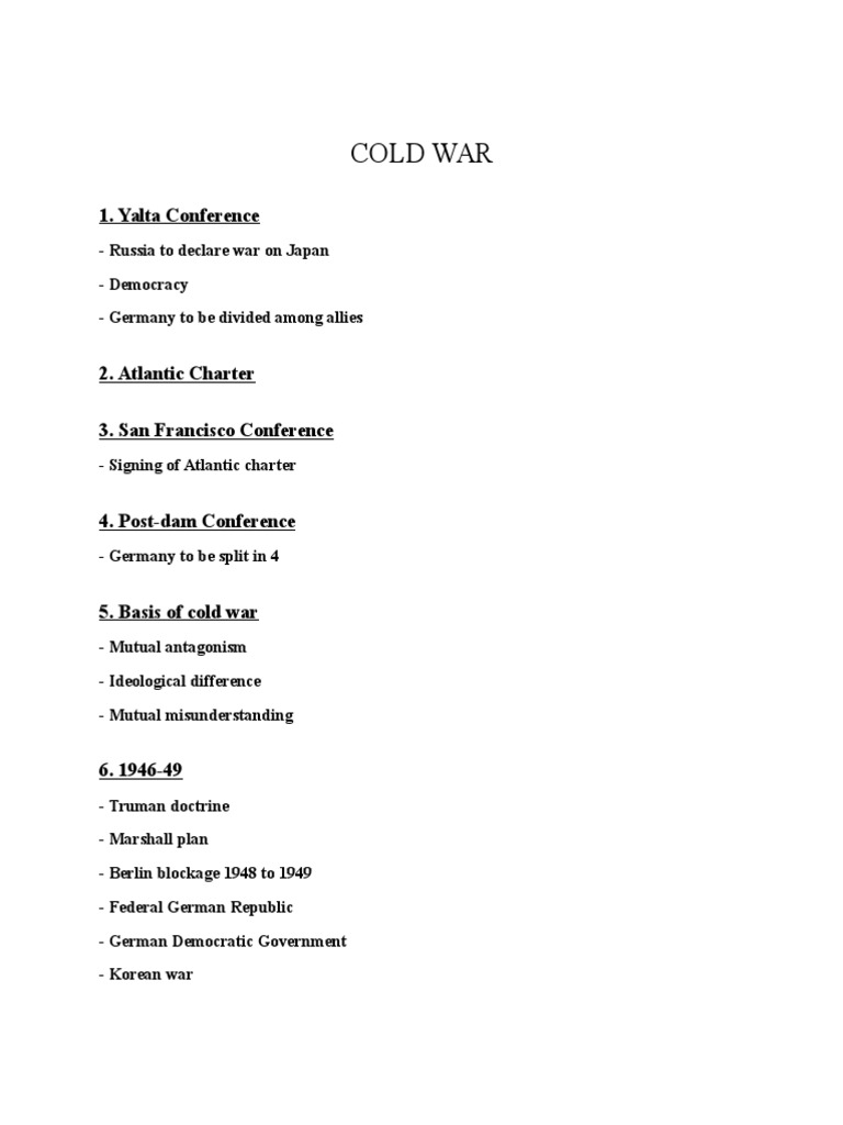 Cold War: 1. Yalta Conference | PDF