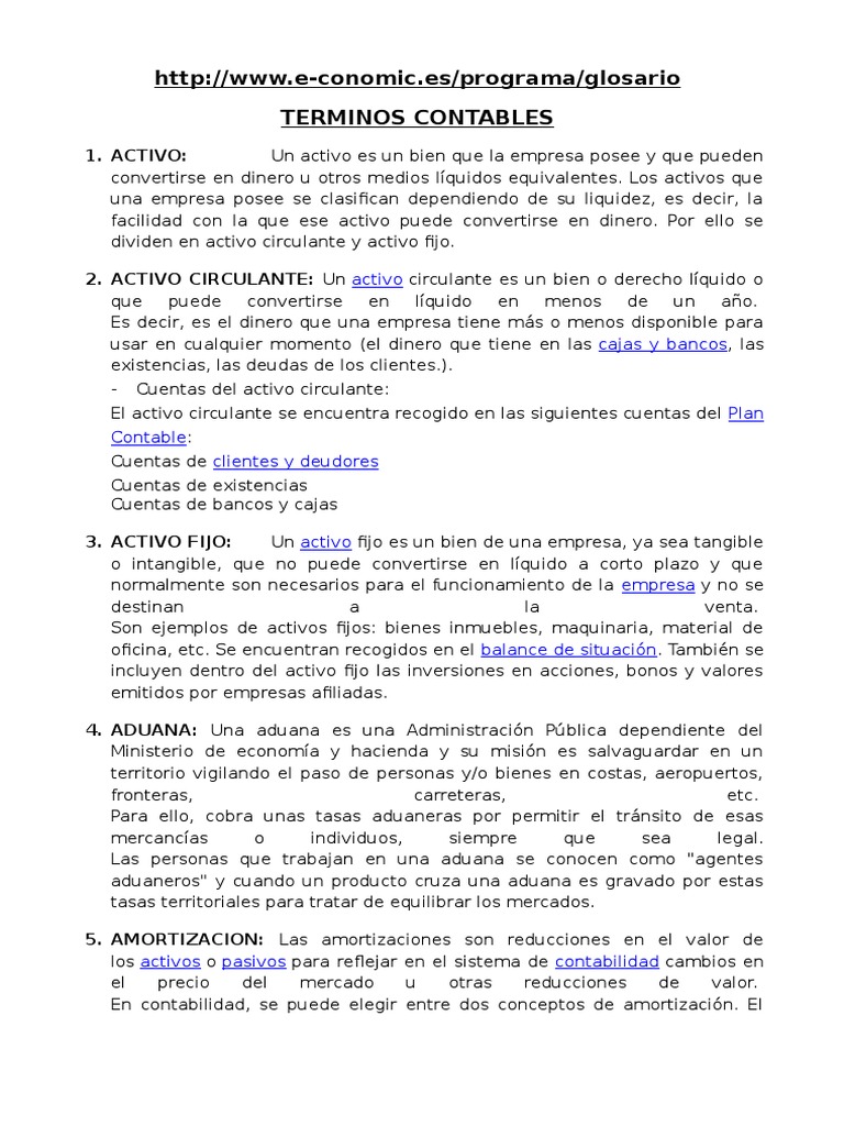 50 terminos contables | Impuestos | Contabilidad