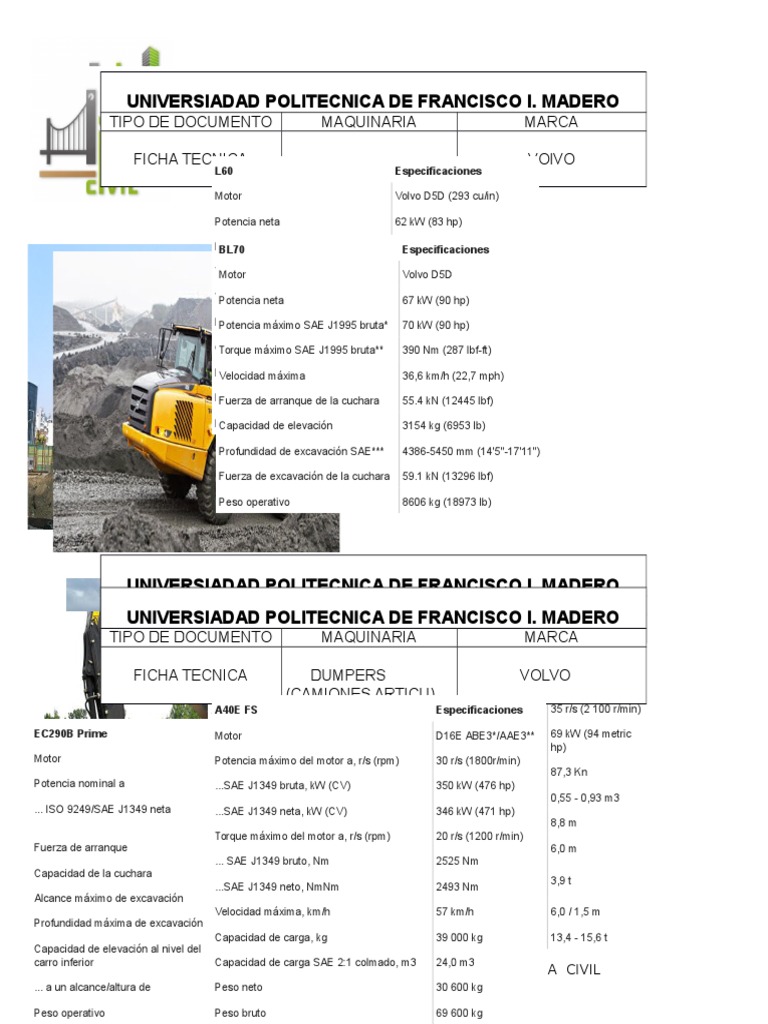 Maquinaria Pesda | PDF | Unidades de medida | Cantidades fisicas