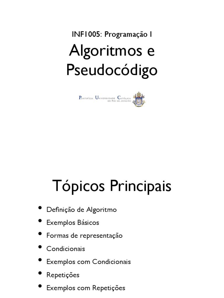 Algoritmos e Pseudocódigo.pdf | Algoritmos | Áreas de Ciência da Computação