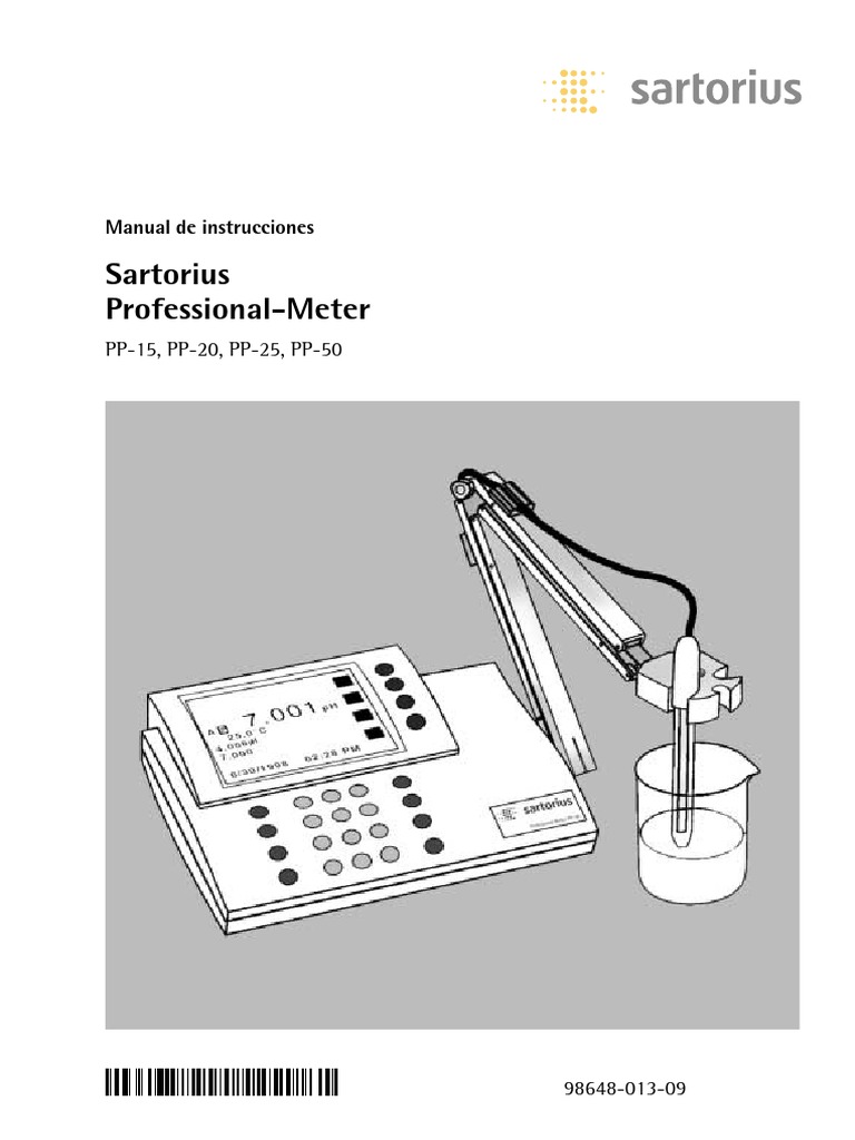 Manual de uso del pH-metro Sartorius | PDF | Calibración | Ph
