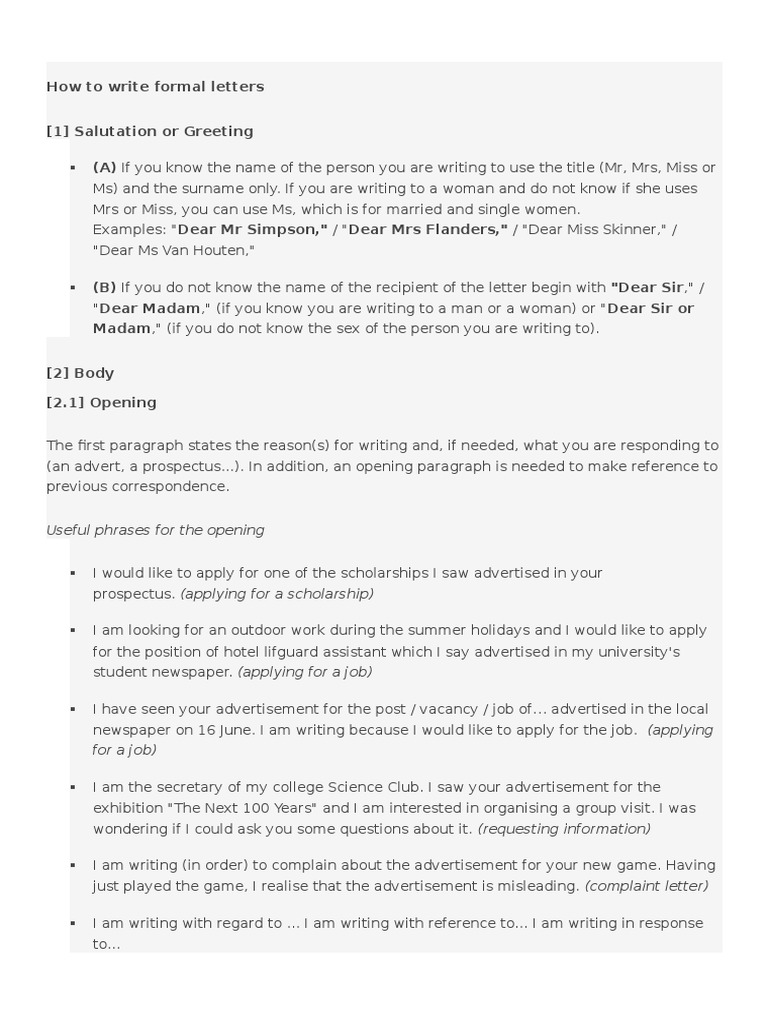 Formal Letter Fce | PDF | Communication