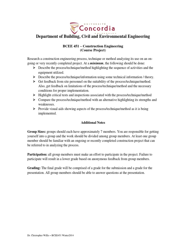 Course Project - BCEE 451version2 PDF | PDF | Science | Psychological ...