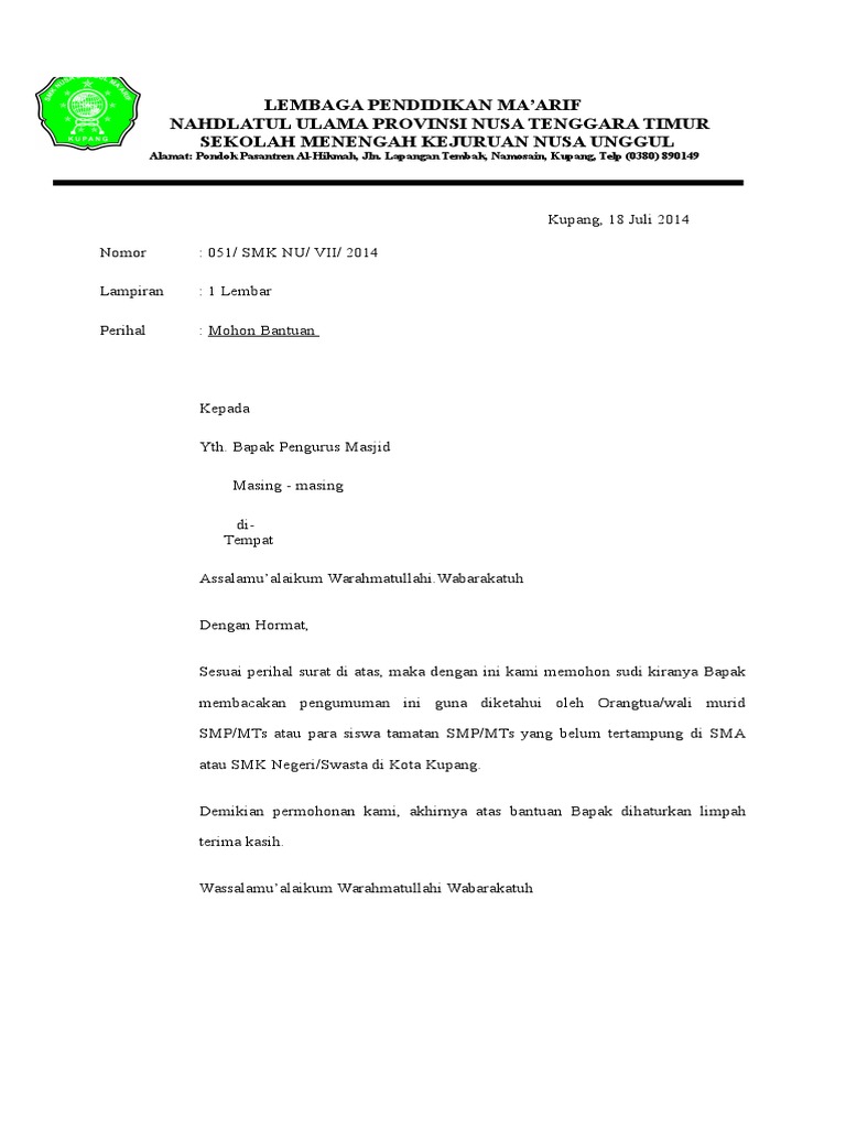 Surat Undangan Rapat Nu | PDF