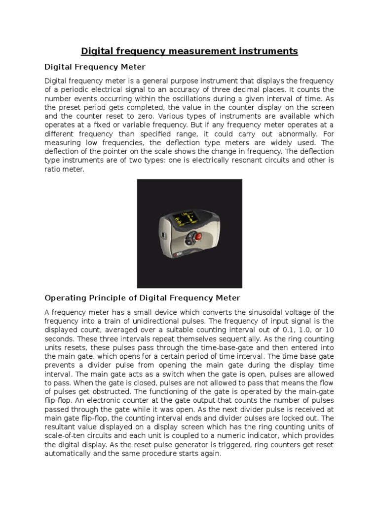 Digital Frequency Measurement Instruments | PDF | Ph | Frequency