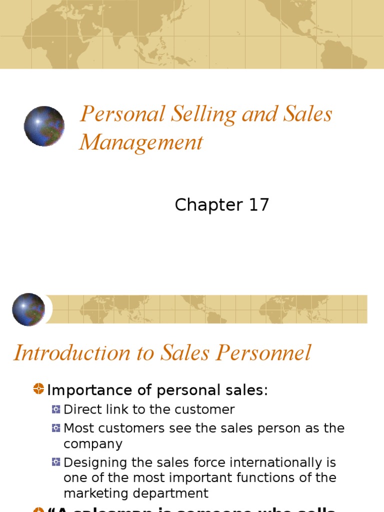 Personal Selling and Sales Management | PDF | Sales | Business Economics
