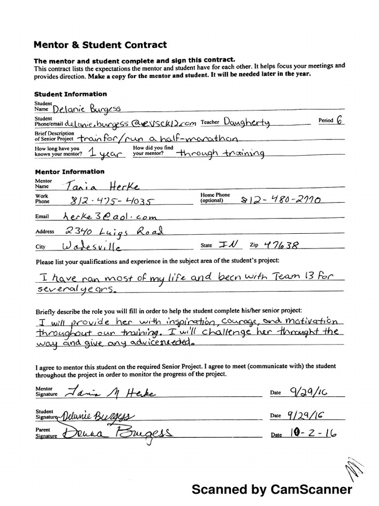 Mentor Contract | PDF