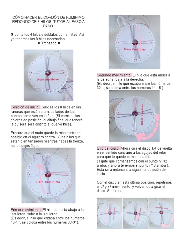 Cómo Hacer El Cordón de Kumihimo Redondo de 8 Hilos | PDF | Ocio ...