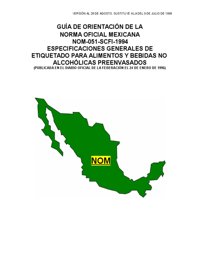 Guía de orientación de la Norma Oficial Mexicana NOM-051-SCFI-1994 ...