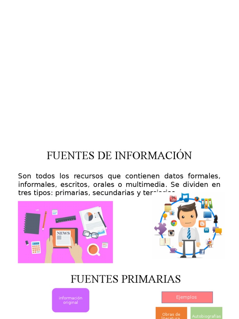 Fuentes de Información: Primarias y Secundarias | PDF | Ciencias de la ...