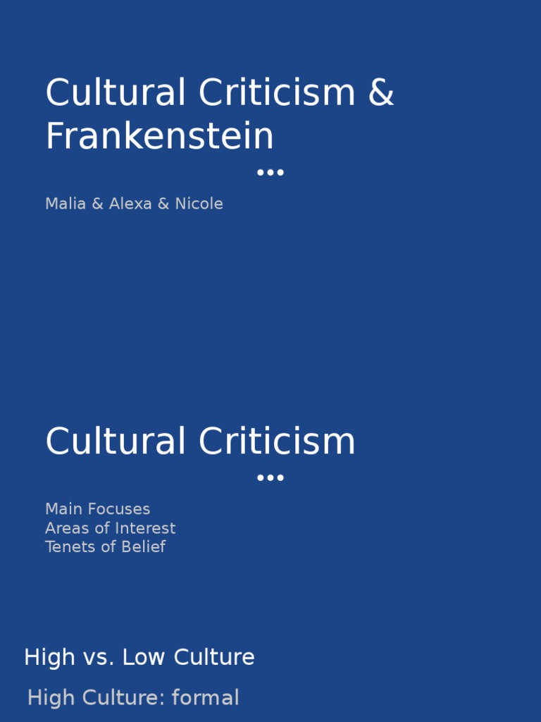 Frankenstein Critical Lens Presentation | PDF | Frankenstein ...