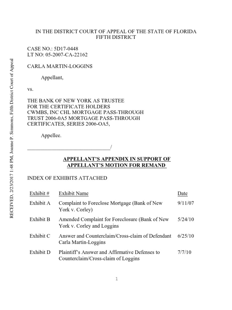 Appendix - MF Remand - Filed | PDF | Summary Judgment | Appeal