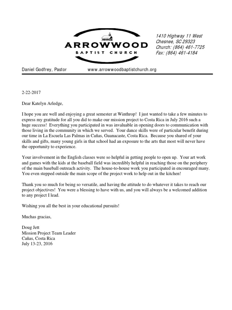 Costa Rica Letter | PDF