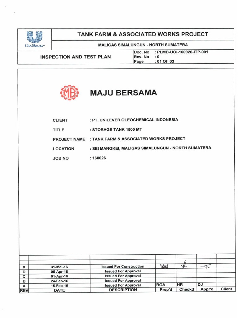 Inspection & Test Plan