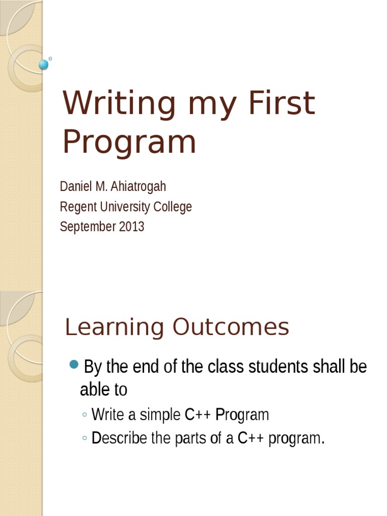 Writing My First Program | PDF | Computer Program | Programming