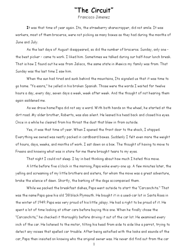 The Circuit (Francisco Jiménez).pdf | Nature