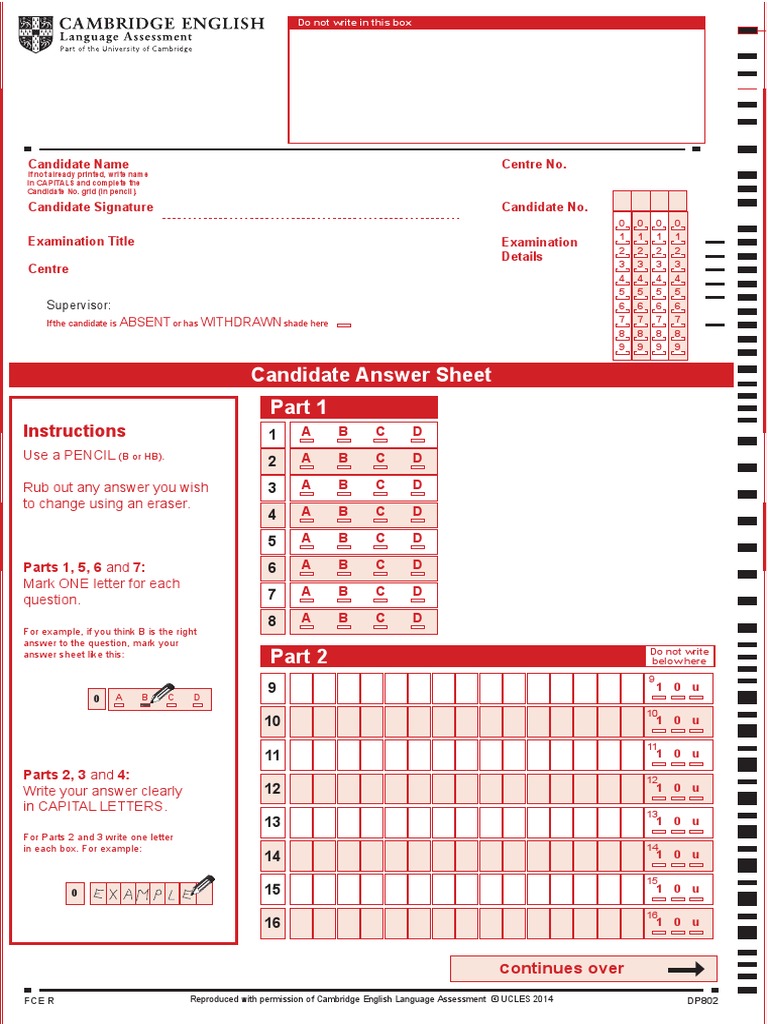 Answer Sheet Reading and UoE | PDF | Universities And Colleges | Cambridge