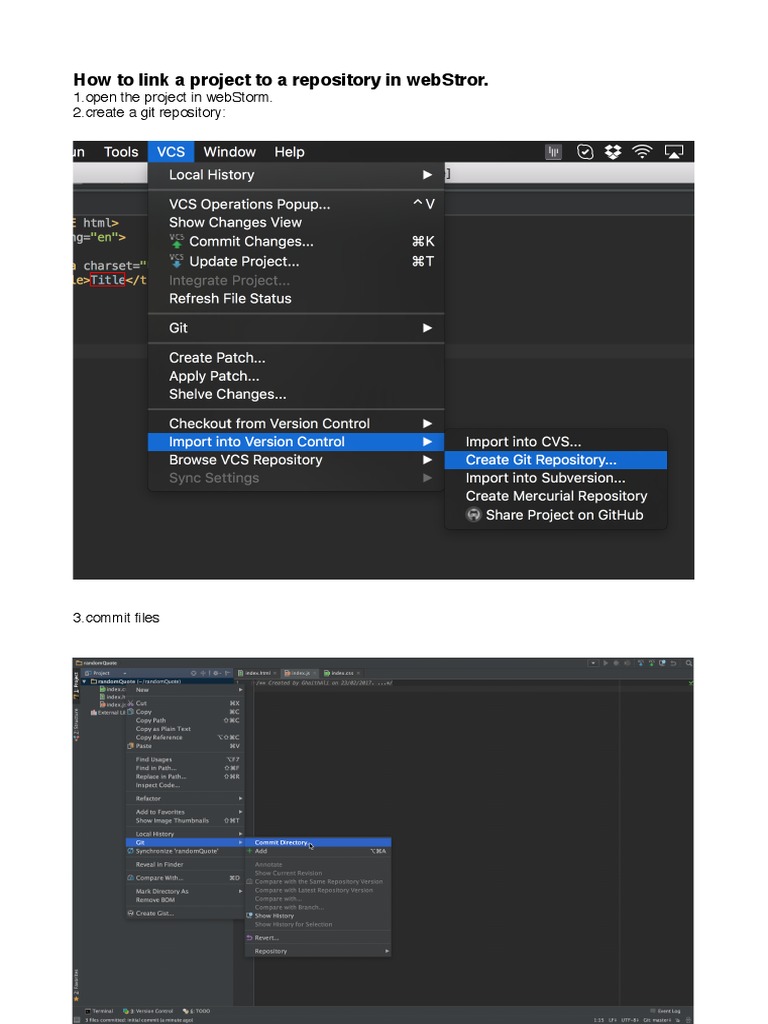 Git With WebStorm Guide | PDF