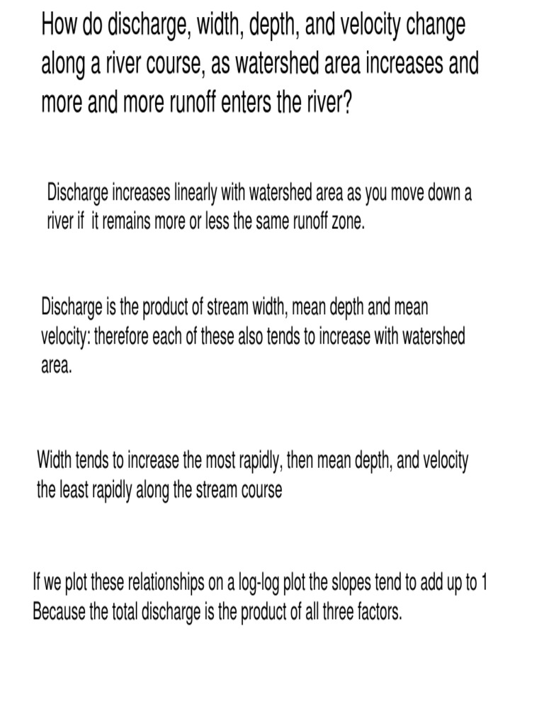 How Do Discharge, Width, Depth, and Velocity Change Along A River ...